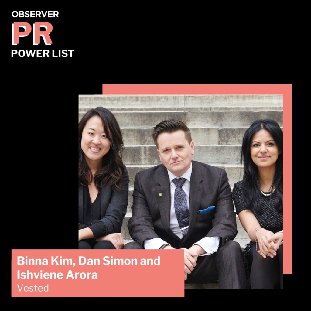 Observer 2025 PR Power List: Vested at #3 - Vested